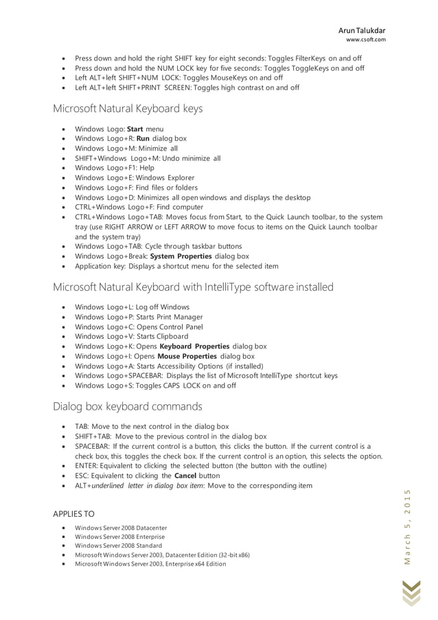 Keyboard Shortcuts for Windows | PDF