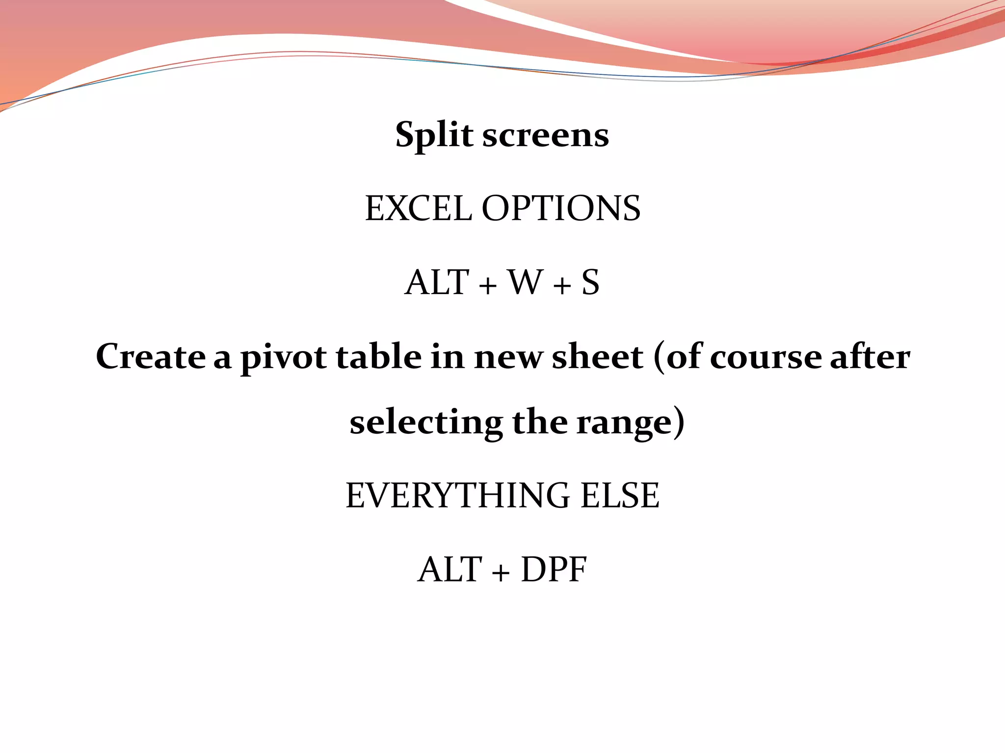 Keyboard Shortcuts In Ms Excel 4 Ppt
