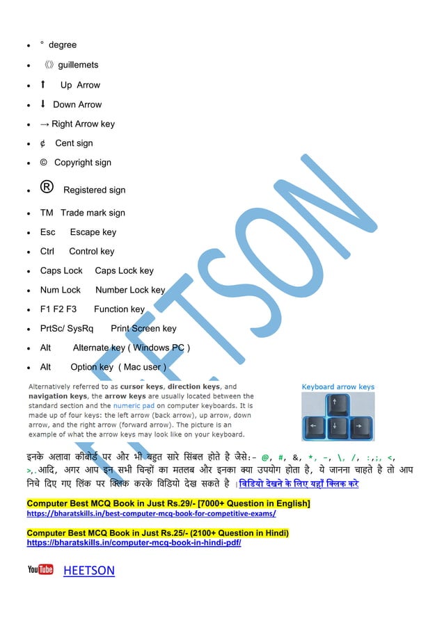 Types of Keyboard Symbols (Computer Basic Keys) | PDF