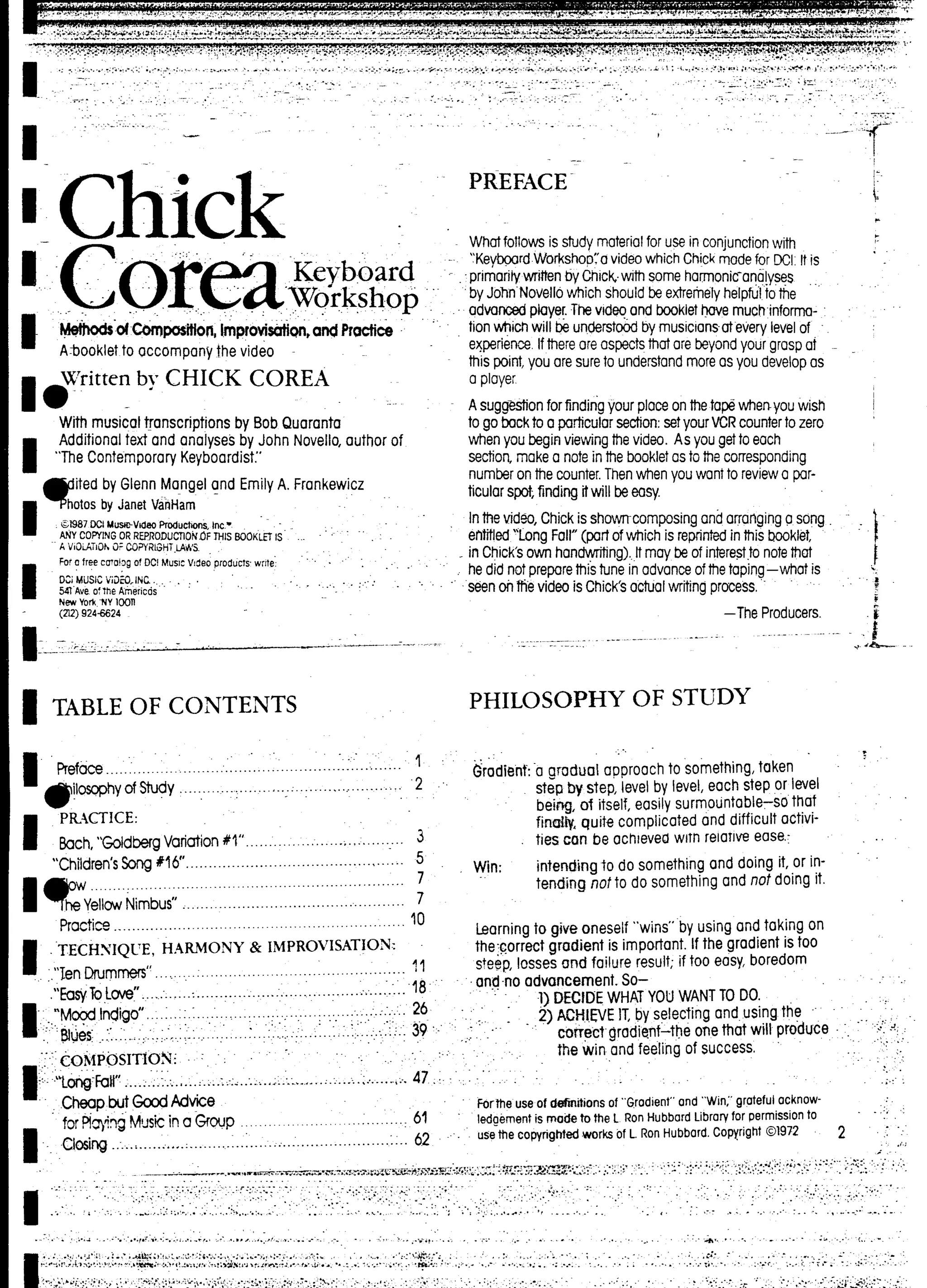 Keyboard workshop chick corea | PDF