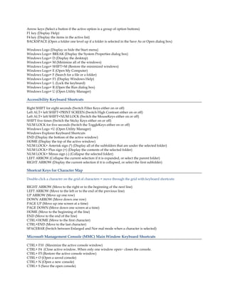 Keybshortc | PDF | Operating Systems | Computer Software and Applications