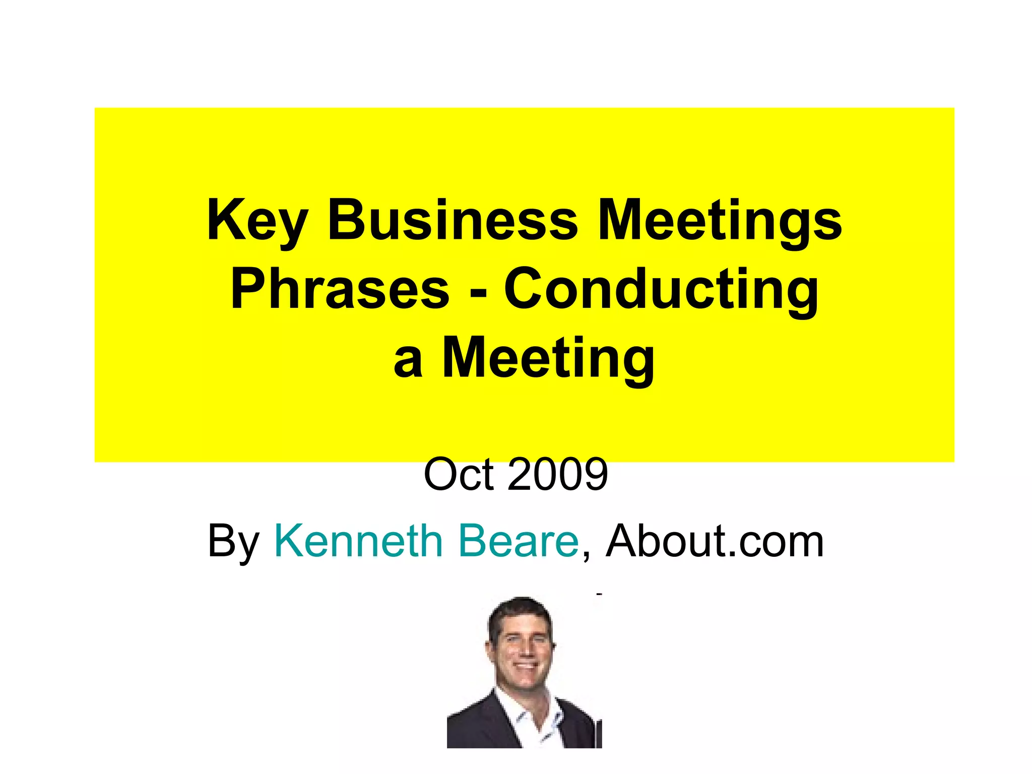 Business English - Meeting Language | PPT