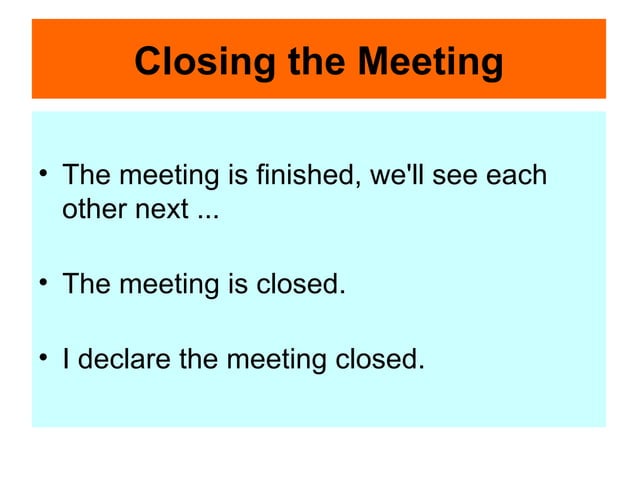 Business English - Meeting Language | PPT