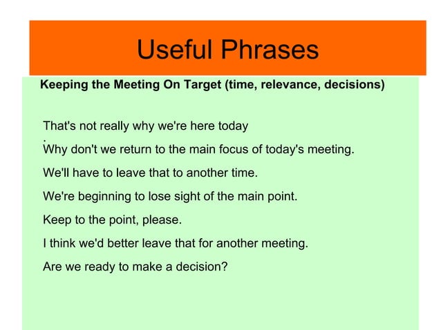 Business English - Meeting Language | PPT