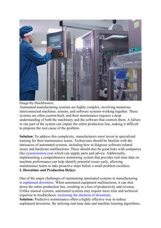 Maintaining Automated Systems in Manufacturing: Challenges | The ...