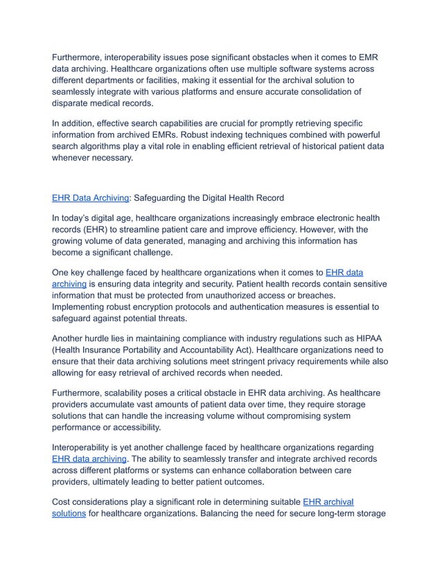 Key Challenges Healthcare Organizations Face with EMR_EHR Data ...