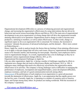 Key Characteristics Of Organizational Development In The... | PDF
