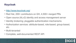 Keycloak for Science Gateways - SGCI Technology Sampler Webinar | PPT
