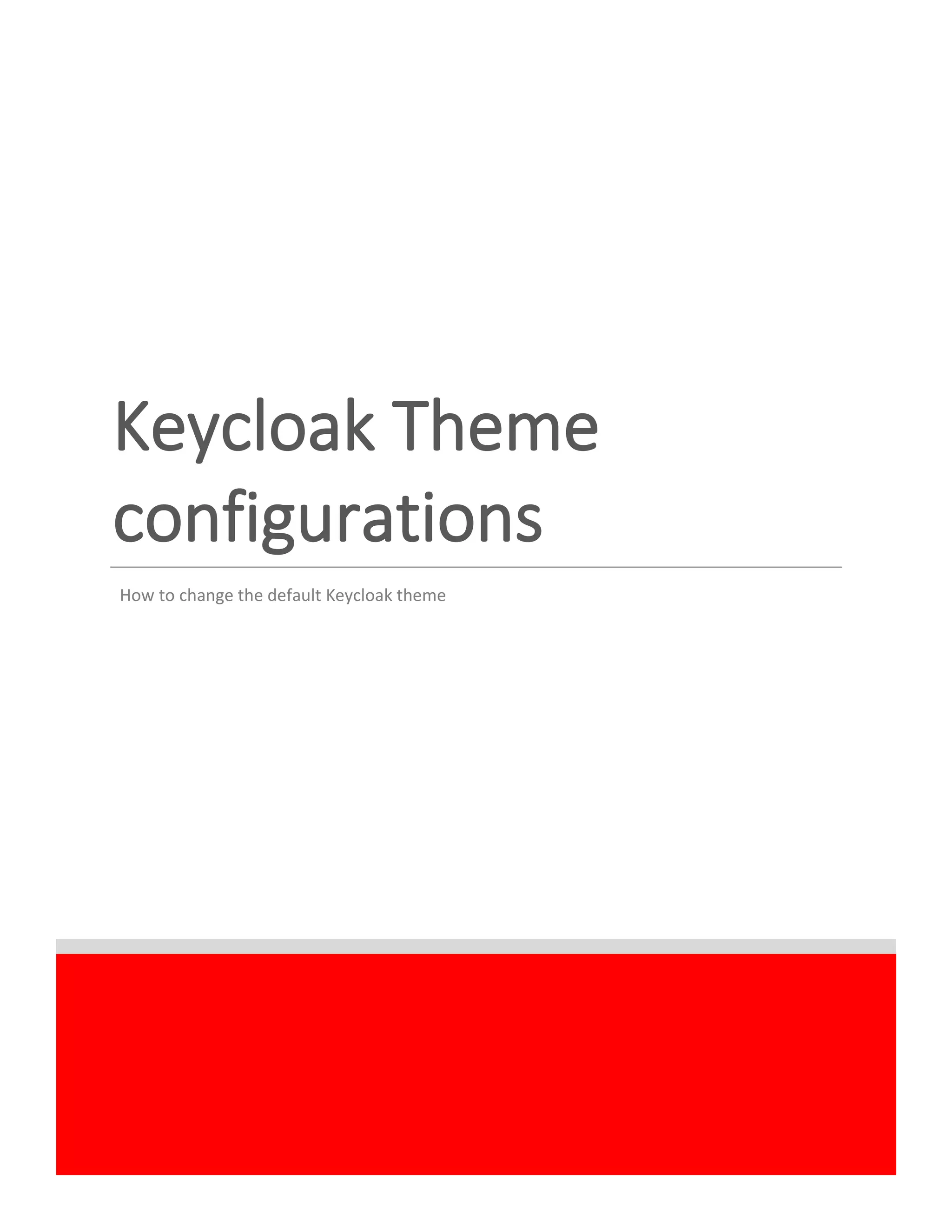 Keycloak theme customization | PDF