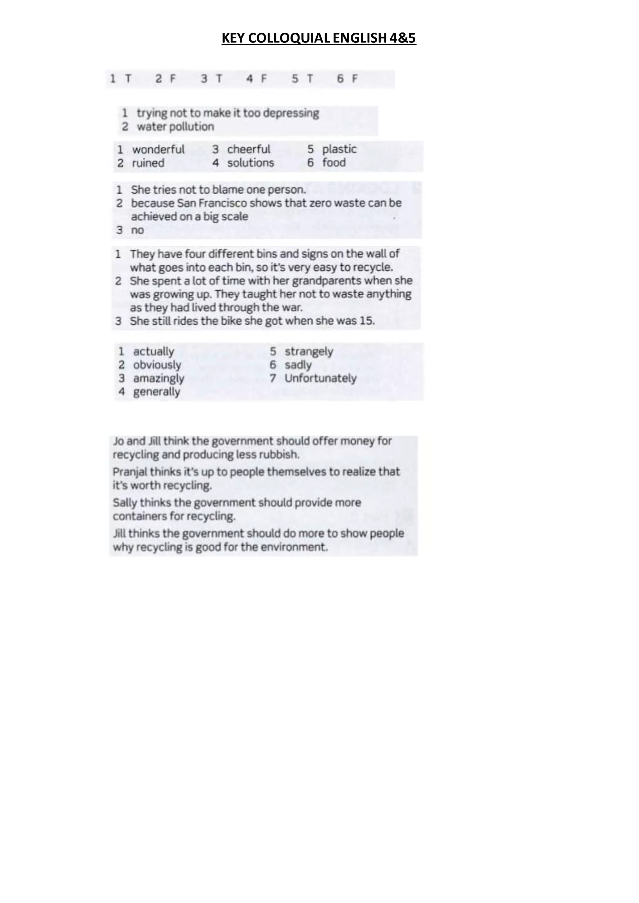 Key colloquial english 4&5 | PDF