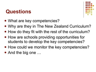 Key Competencies - from The New Zealand Curriculum to classroom | PPT