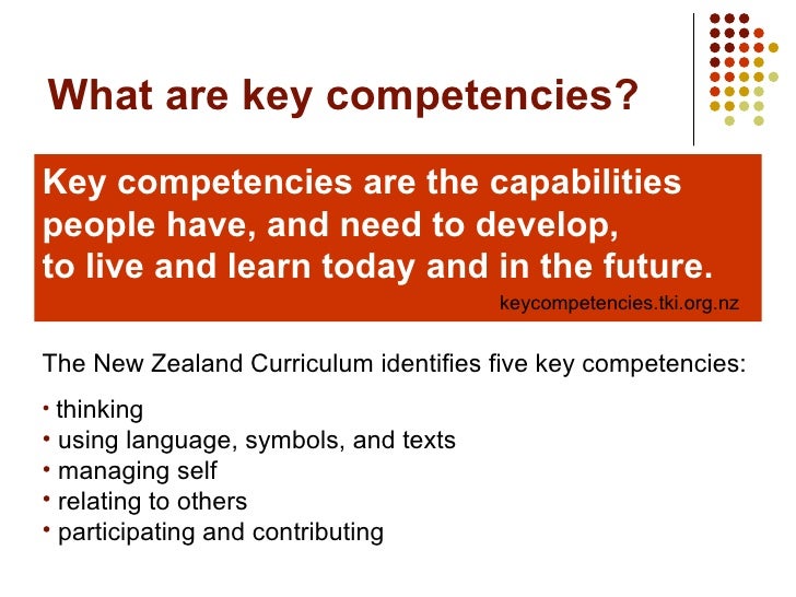 Key Competencies - from The New Zealand Curriculum to classroom