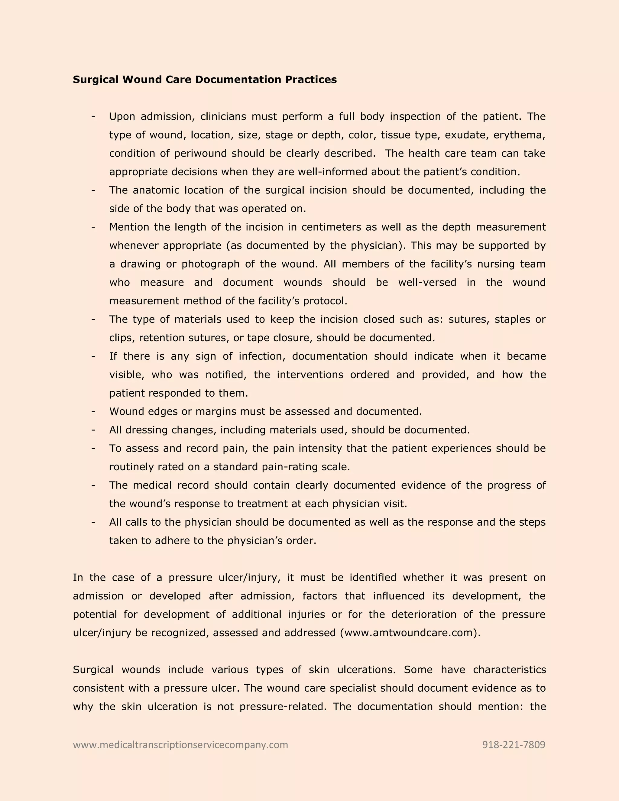 Key components of documenting wound assessment and care converted | PDF