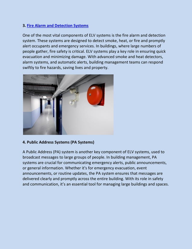 Key Components of ELV Systems and Their Roles in Building Management | PDF