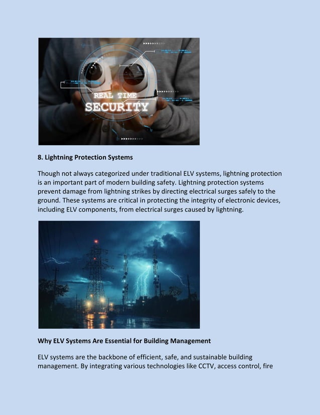 Key Components of ELV Systems and Their Roles in Building Management | PDF