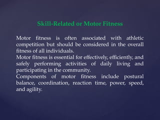 KEY COMPONENTS Of FITNESS and health wellness | PPTX