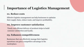Key Components of Logistics Management - EXE Logistics Solutions | PPT