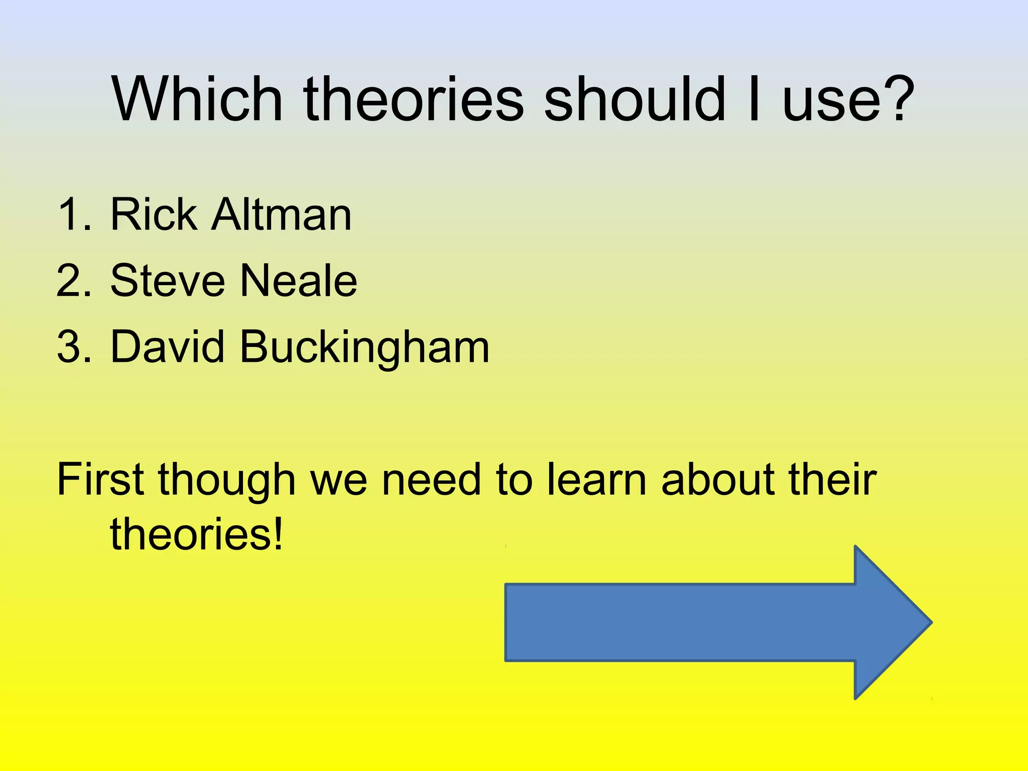 Key concept genre rick altman | PPT | Genres