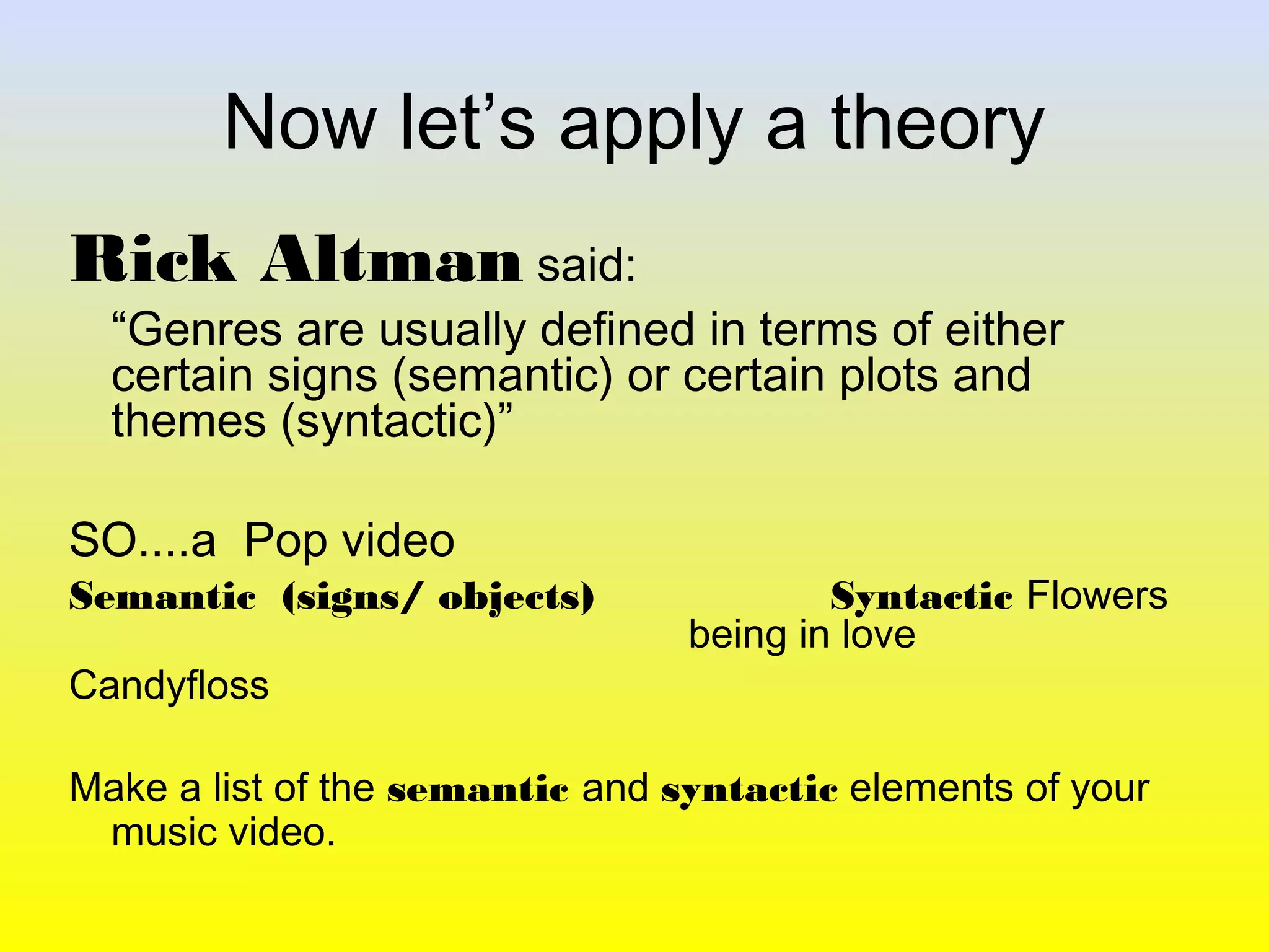 Key concept genre rick altman | PPT | Genres