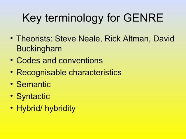 Key concept genre rick altman | PPT | Genres