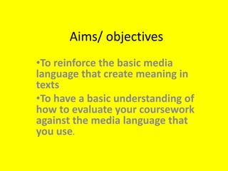 Key concept media language | PPTX