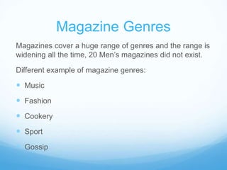 Key Concepts Applied to a Music Magazine | PPT