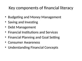 Key Concepts Financial Literacy and responsibility | PPT