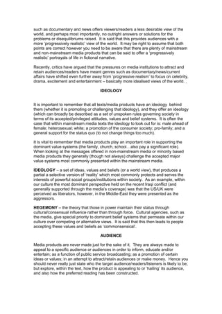 Media Key concepts glossary | DOC | Genres