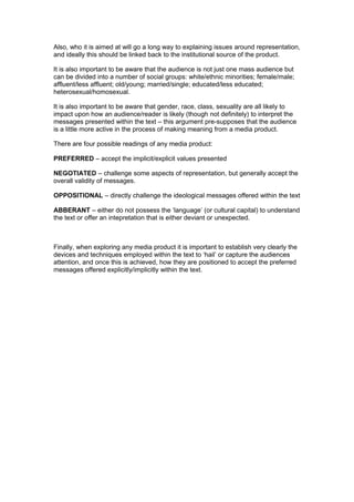 Media Key concepts glossary | DOC | Genres