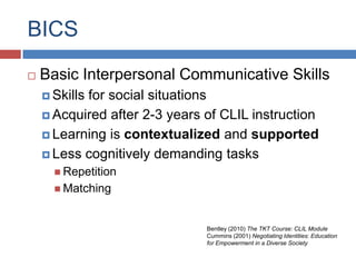 Key concepts in clil | PPTX