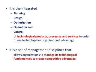 Key concepts of Technology Management | PDF