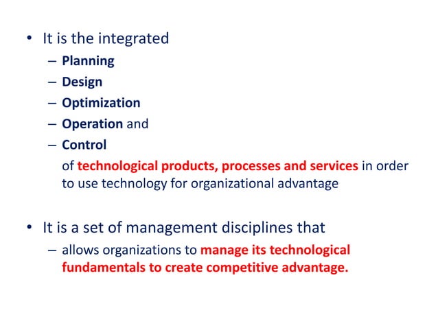 Key concepts of Technology Management | PDF