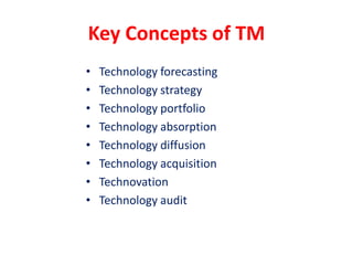 Key concepts of Technology Management | PDF