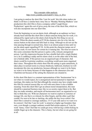 Key Concepts Video Analysis | DOC