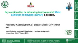 Key consideration on advancing improvement of Water, Sanitation and ...