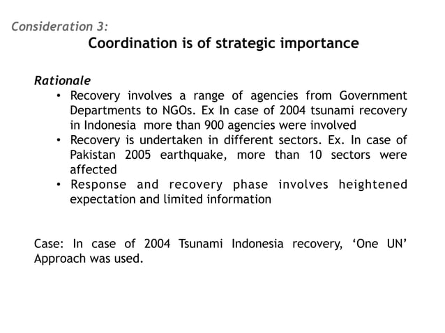 7 Key considerations in disaster recovery and reconstruction | PDF ...