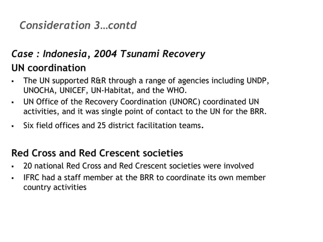 7 Key considerations in disaster recovery and reconstruction | PDF ...