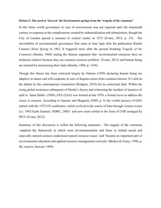 Key Debates in Environmental Governance | PDF