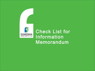 Key Disclosures In An Information Memorandum | PPT
