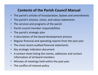 Key Documents of Parish Development | PDF