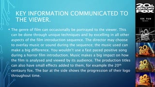 Key elements in a film introduction | PPTX | Soundtracks, TV and ...