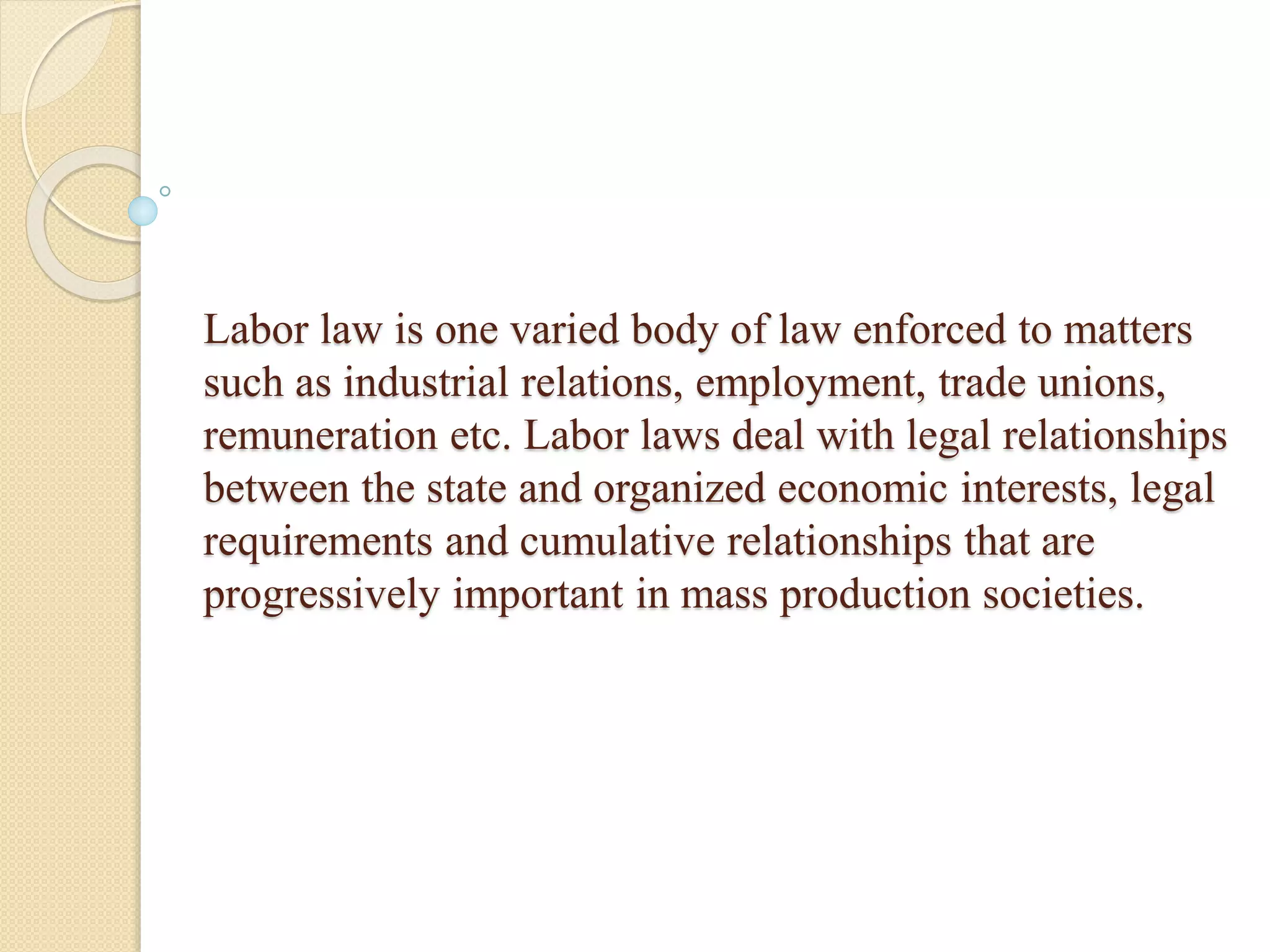 Key Elements of Labor Laws | PPTX