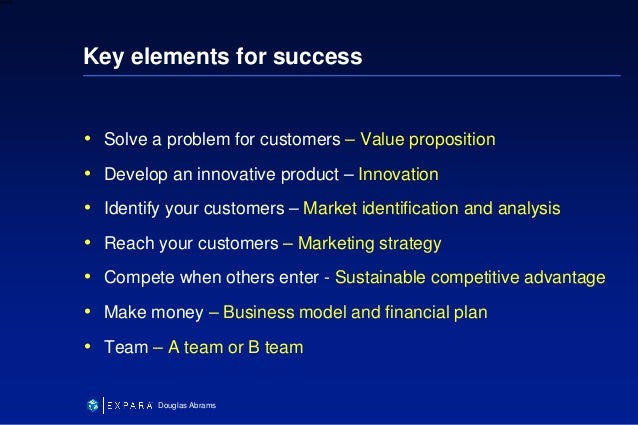 Key elements of successful startup - July 2016