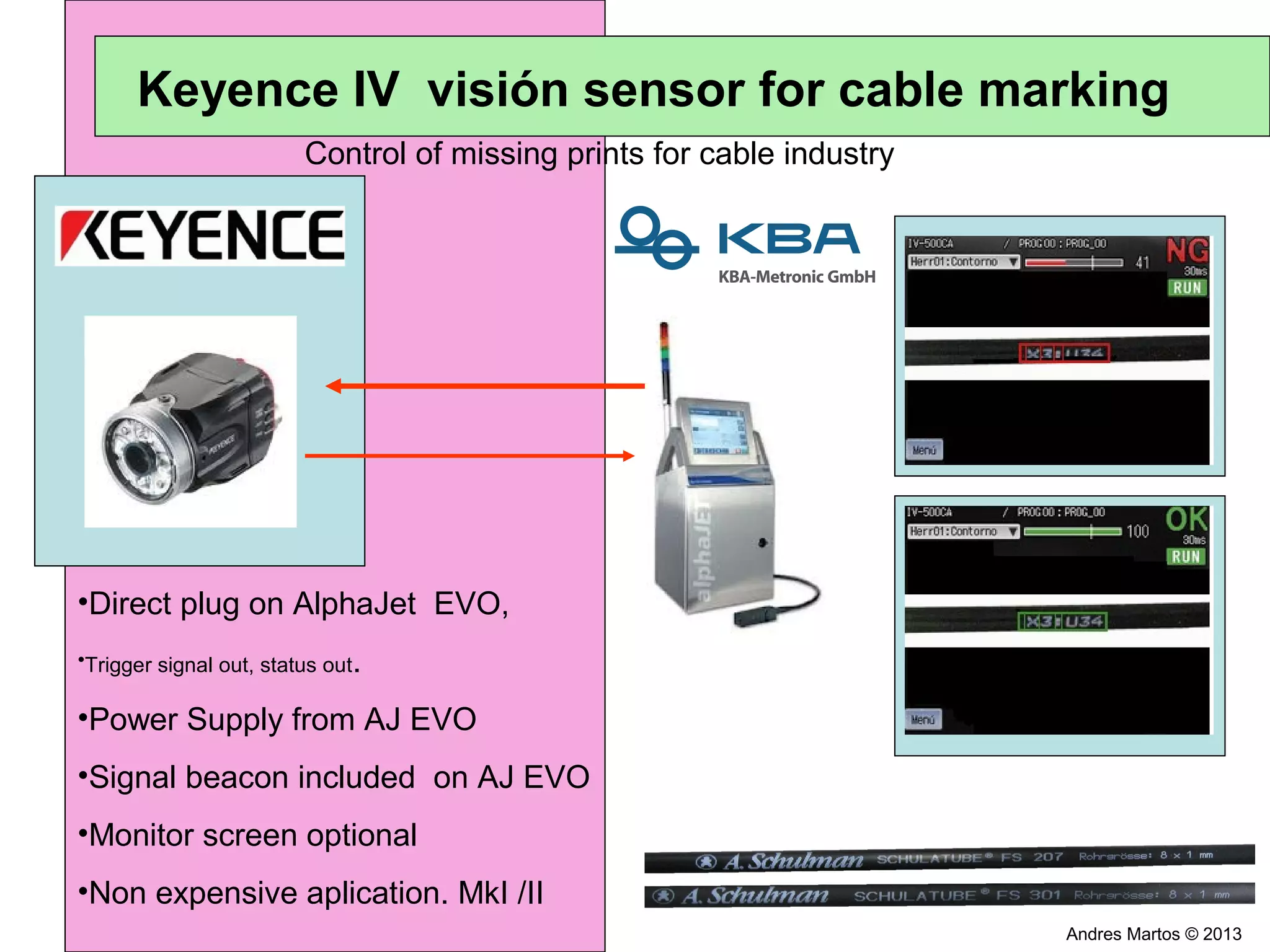 Keyence iv vision sensor on cable marking | PPS | Computer Peripherals ...