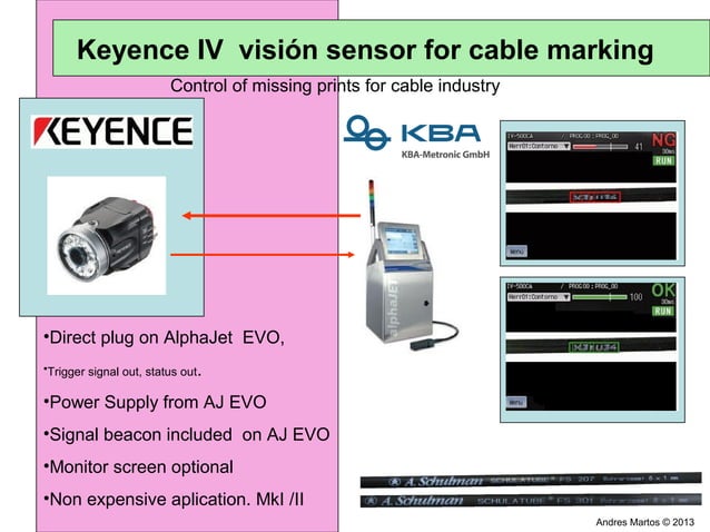 Keyence iv vision sensor on cable marking | PPT