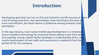 Key Factors for Hiring React Native Developers | PPT | Free Download