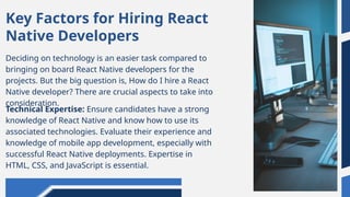 Key Factors for Hiring React Native Developers | PPT | Free Download