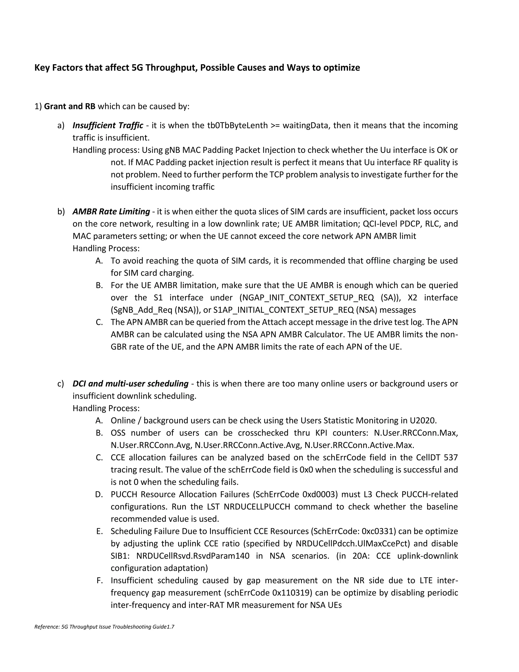 Key Factors that affect 5G Throughput, Possible Causes and Ways to ...