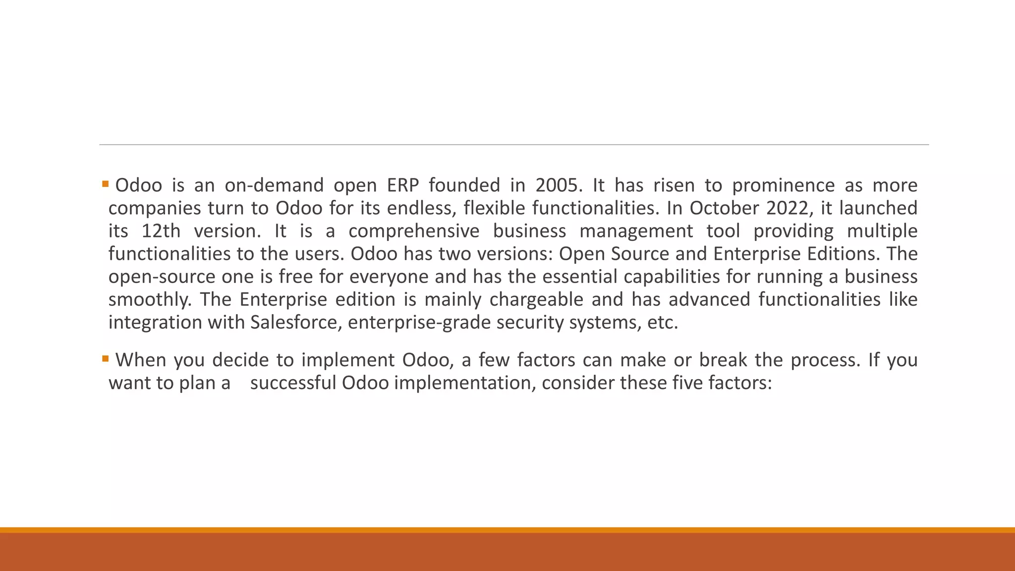 Key Factors That Determine Successful Odoo Implementation.pptx | Operating Systems | Computer ...