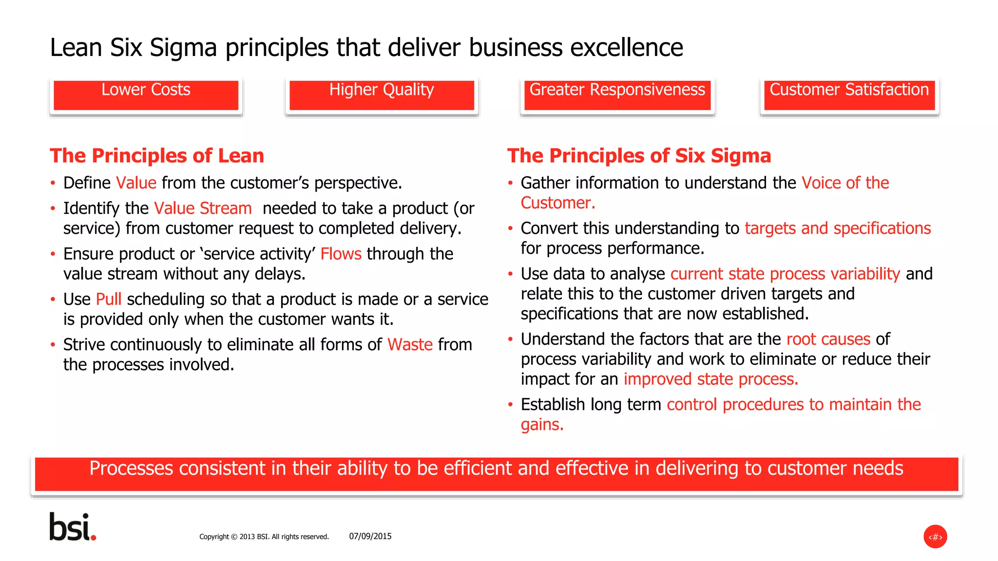Key Facts Document - Successful Lean Six Sigma Deployments Supported By ...